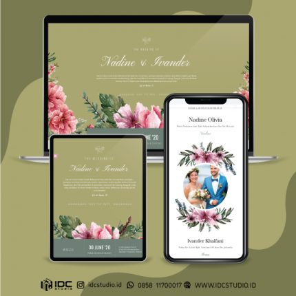 Undangan Website Green (Flower Watercolor) – Mediaprint